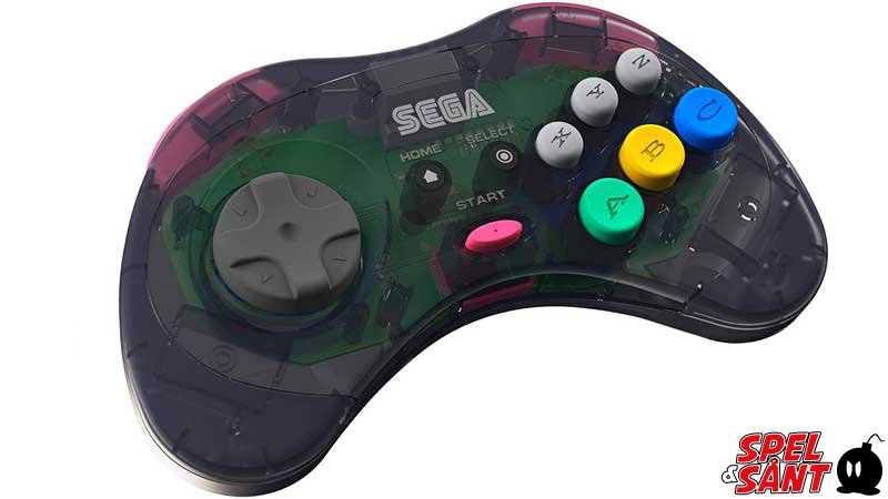Retro-Bit Sega Saturn 8 Button Wireless Controller Slate Grey - Spel ...