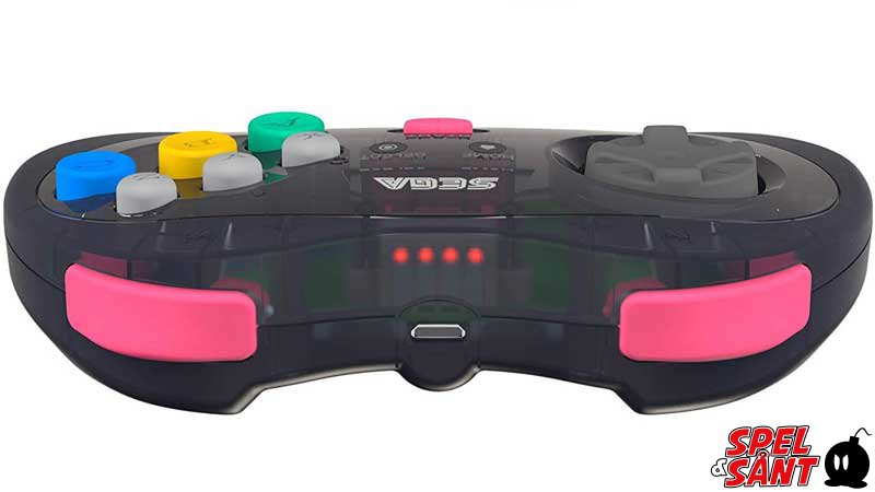 Retro-Bit Sega Saturn 8 Button Wireless Controller Slate Grey - Spel ...