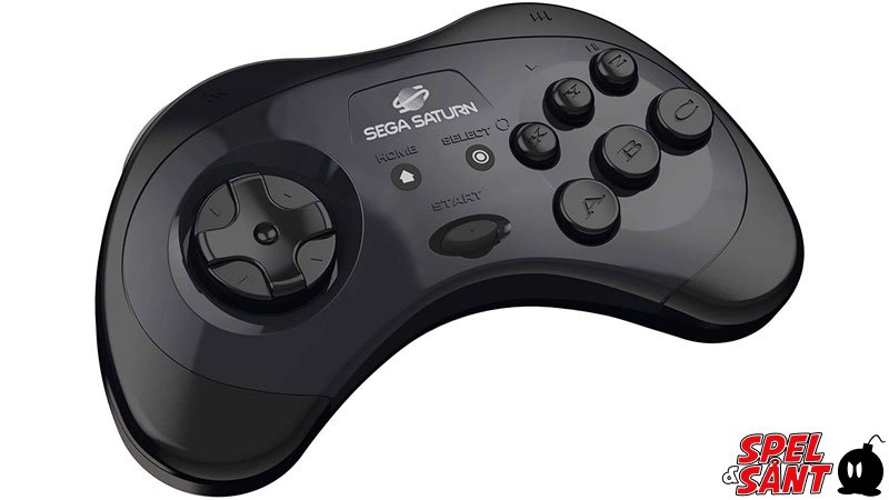 Retro-Bit Sega Saturn 8 Button Wireless Controller Black - Spel & Sånt ...