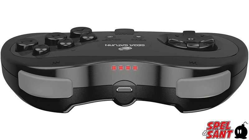Retro-Bit Sega Saturn 8 Button Wireless Controller Black - Spel & Sånt ...