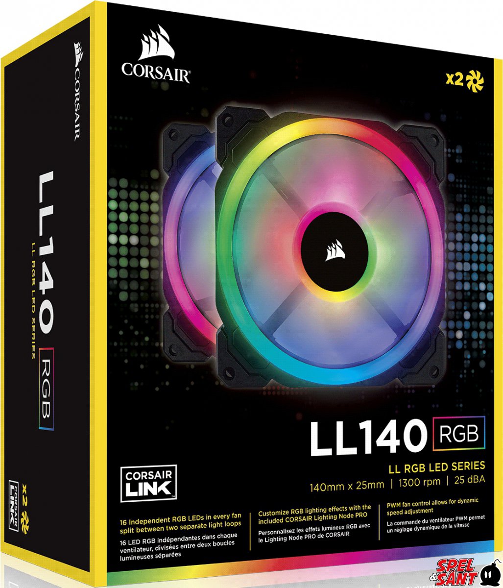Corsair LL140 RGB LL LED Series PMW Fläkt 2-pack (140mm) - Spel & Sånt ...