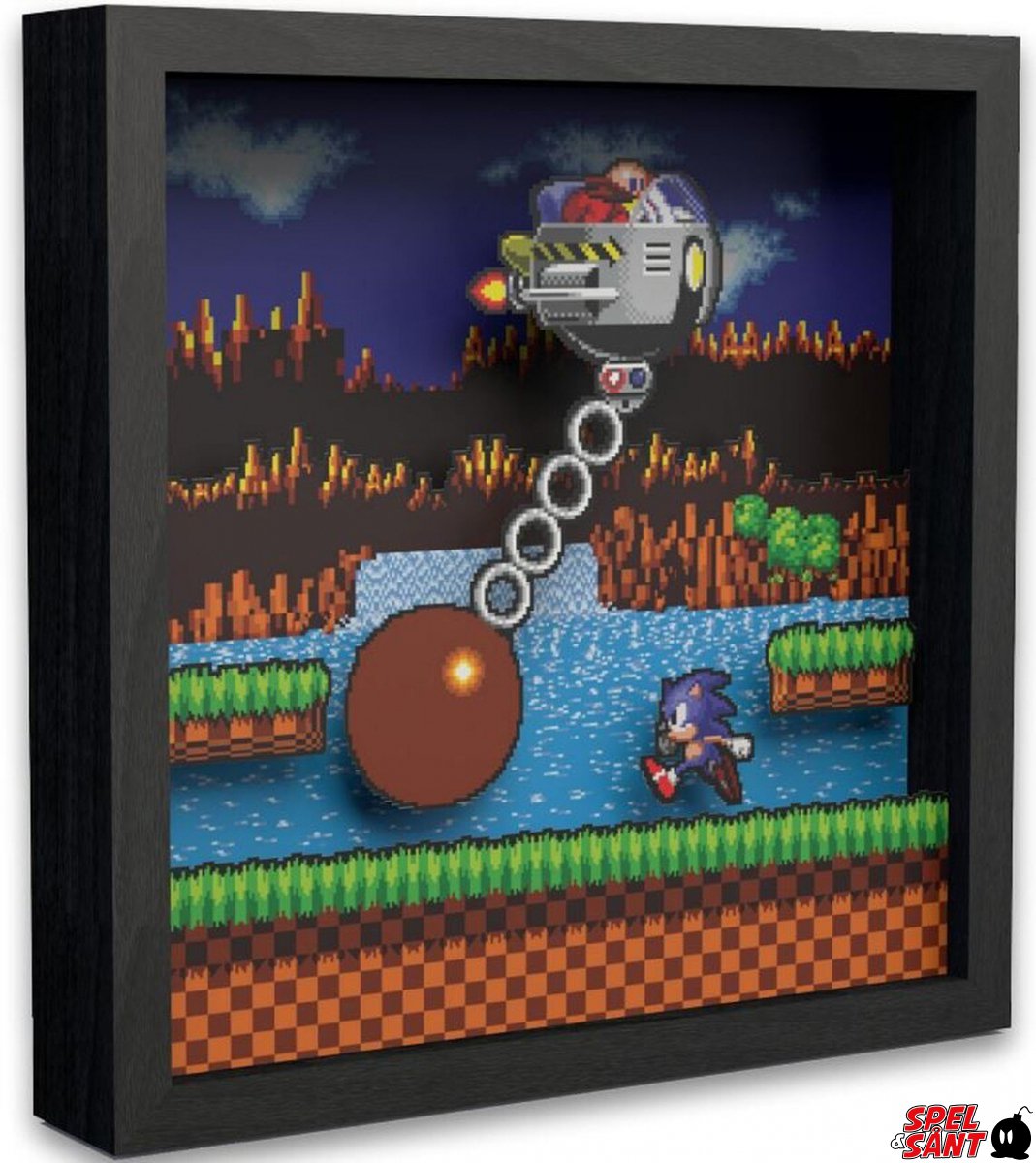 Pixel Frames Sonic the Hedgehog Wrecking Ball 23x23cm - Spel & Sånt: The video game store with ...