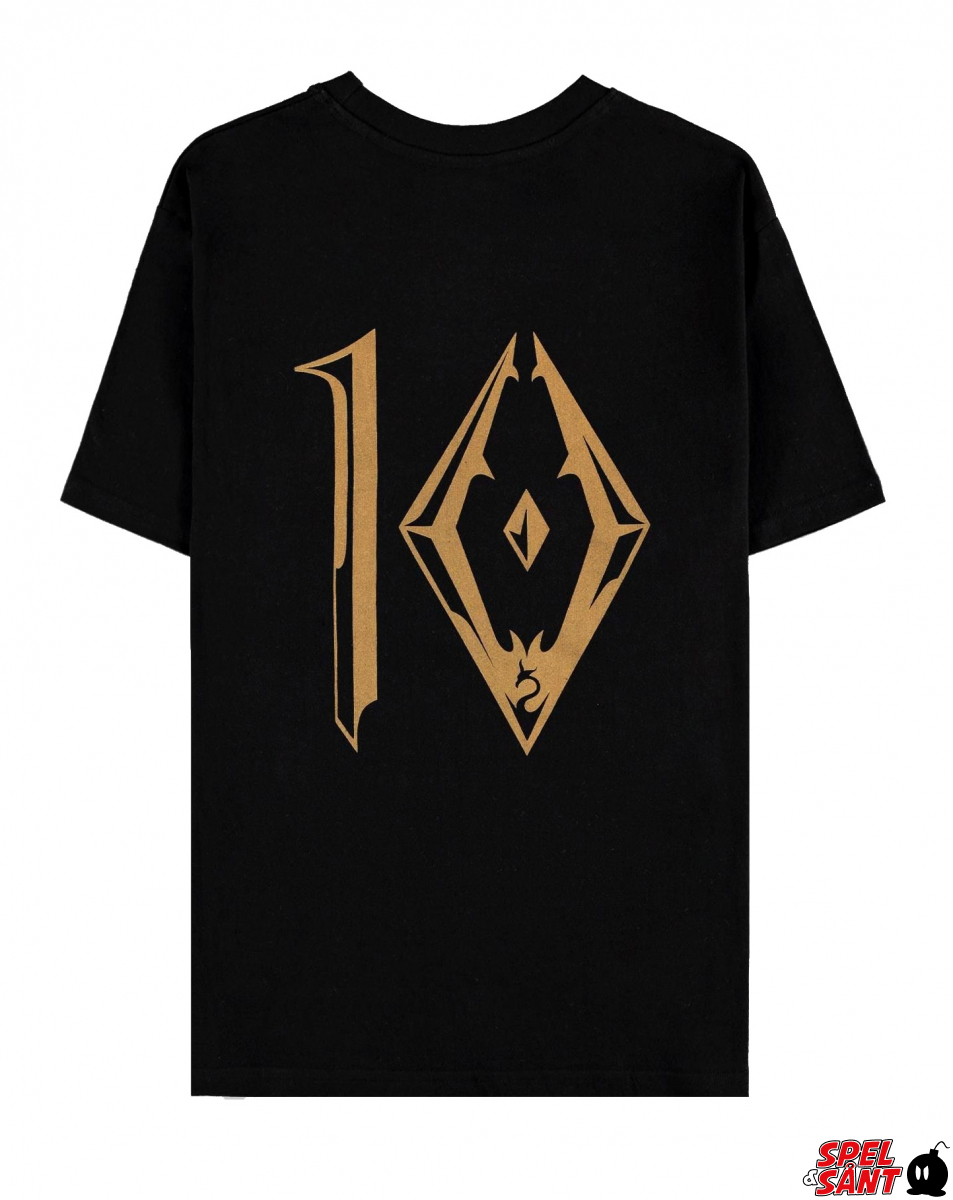 The Elder Scrolls Skyrim 10th Anniversary Metallic T-Shirt Svart ...