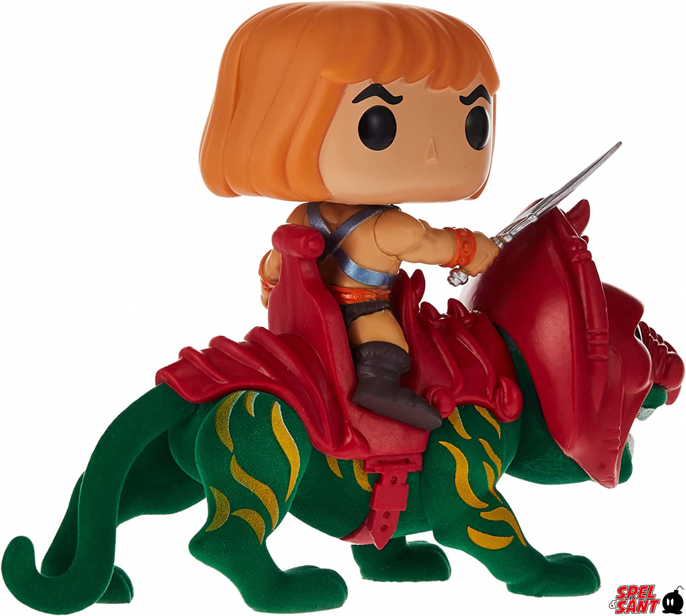 Pop! He-Man on Battle Cat 11cm Flocked Vinyl Figure Special Edition ...