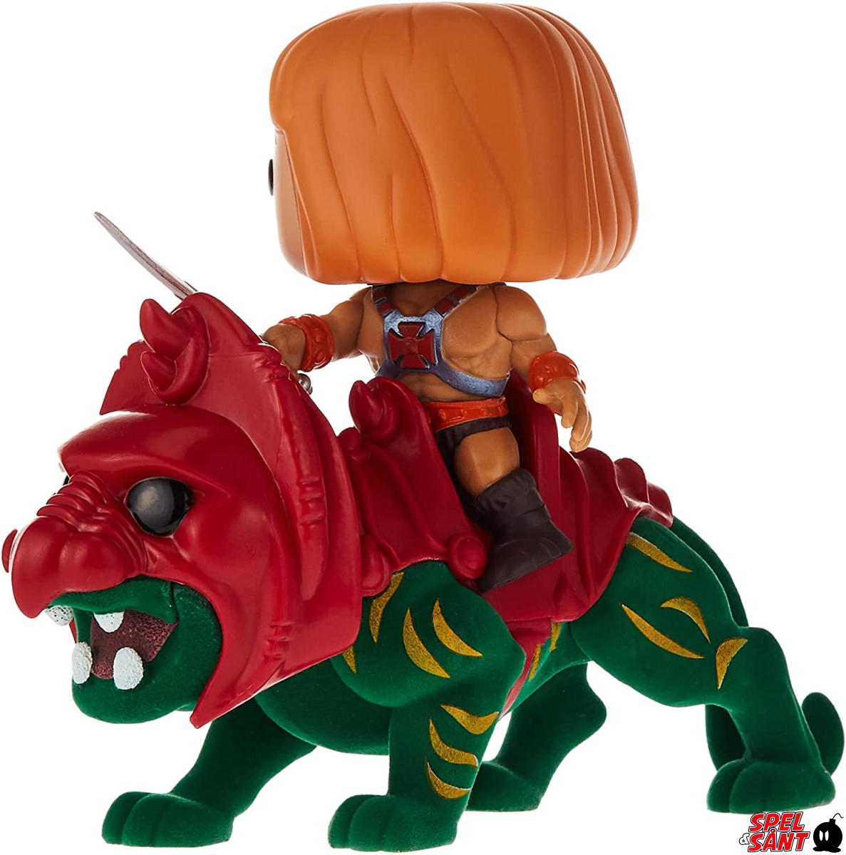 Pop! He-Man on Battle Cat 11cm Flocked Vinyl Figure Special Edition ...