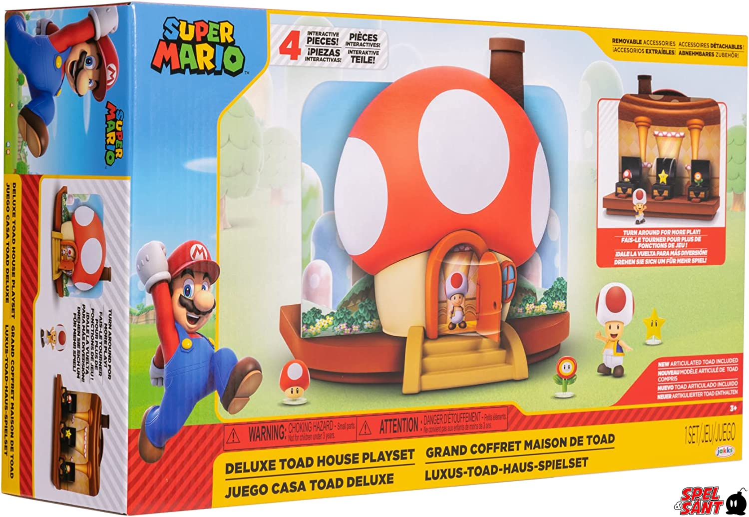 World of Nintendo Super Mario Deluxe Toad House Playset - Spel & Sånt ...