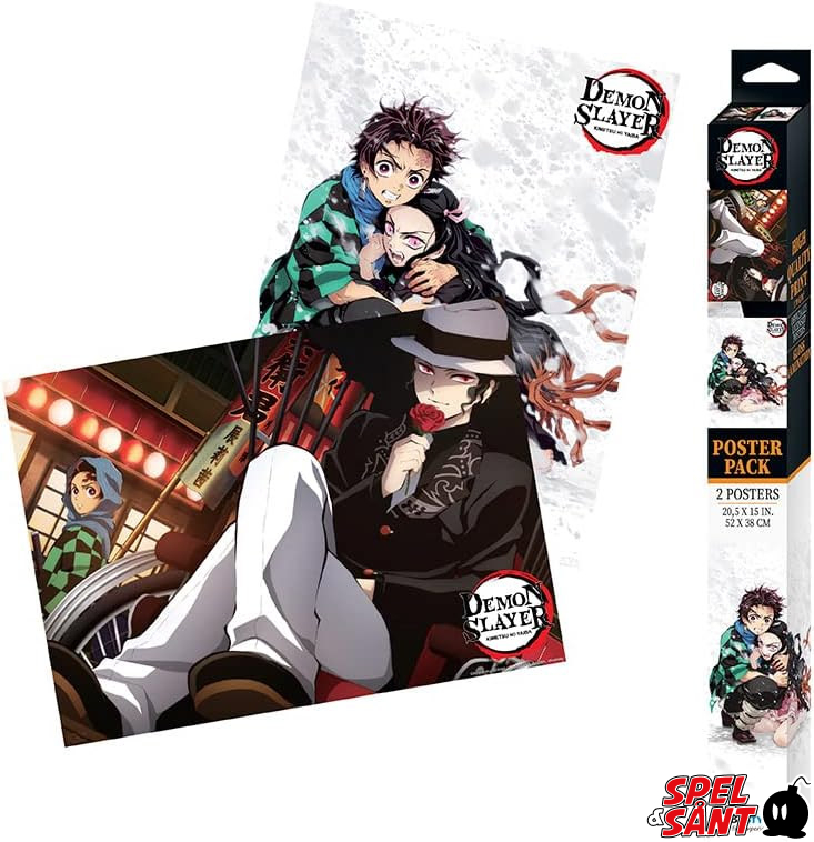 Demon Slayer Kimetsu no Yaiba Character Tanjiro, Nezuko & Muzen Posters ...