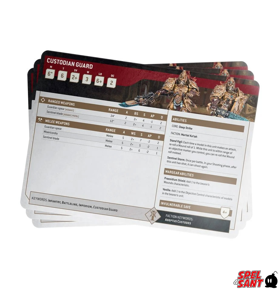 Warhammer 40K - Adeptus Custodes Index cards - Spel & Sånt: The video ...