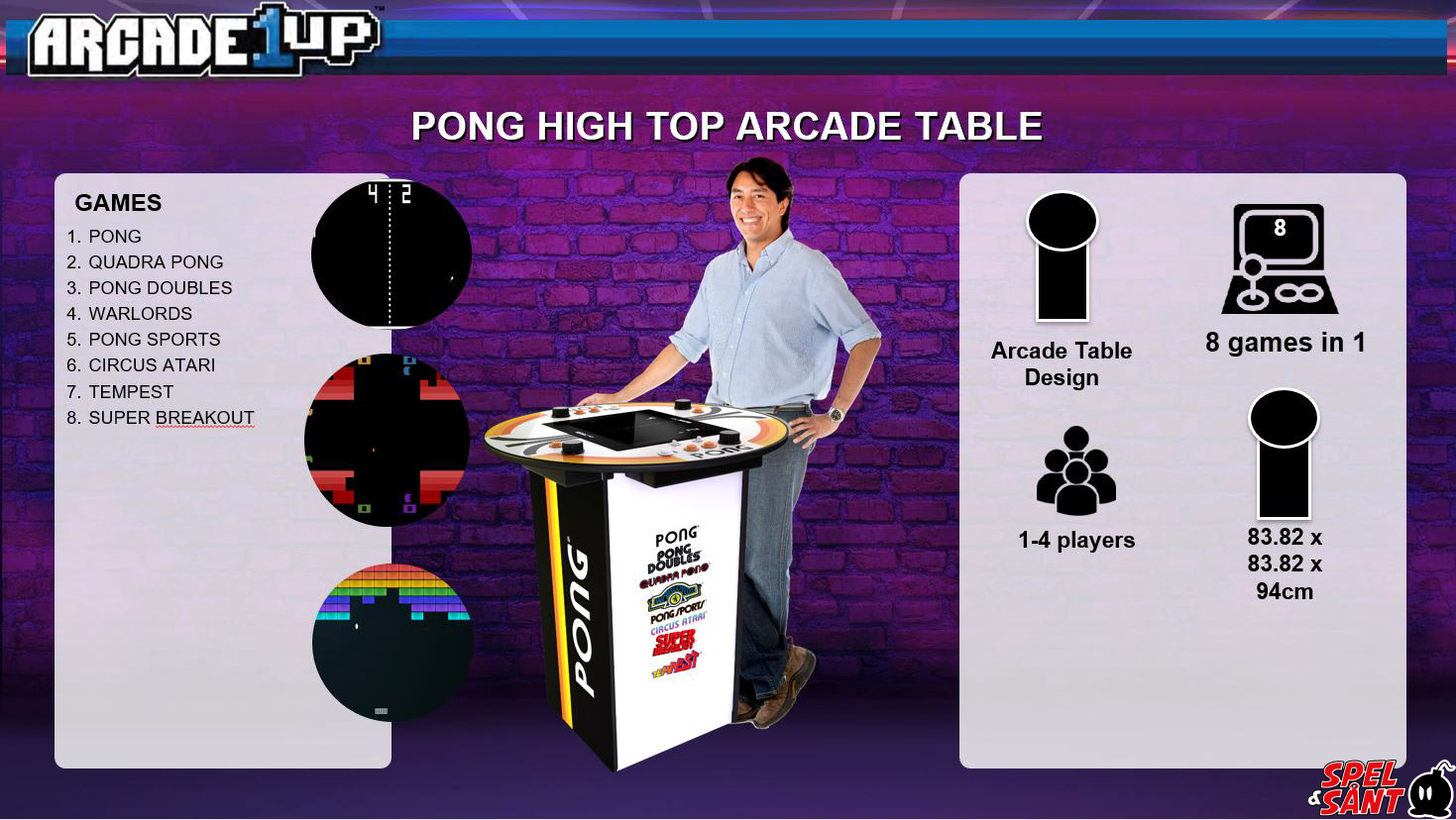 Arcade1Up Pong 4 Player Pub Arcade Table - Spel & Sånt: The video game ...