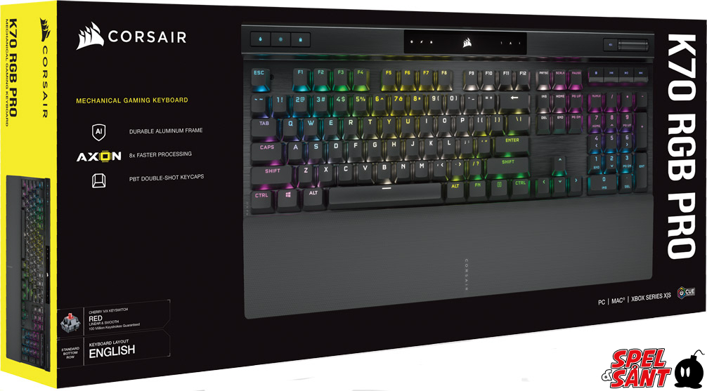 Corsair K70 RGB Pro MX Speed Silver Mechanical Gaming Keyboard (Nordisk ...