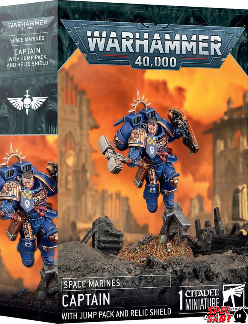 Warhammer 40K Space Marine - Captain With Jump Pack And Relic Shield ...
