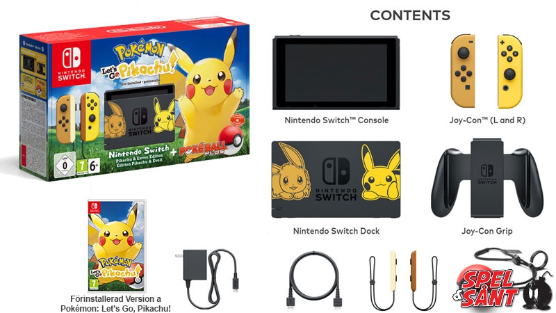 Nintendo Switch Pokemon Lets Go Pikachu Limited Edition (Bergsala ...