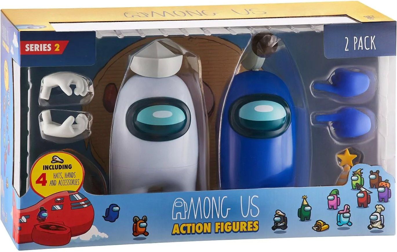 Among Us Action Figure Series 2 Vit & Blå Crewmate 17cm 2-Pack - Spel ...