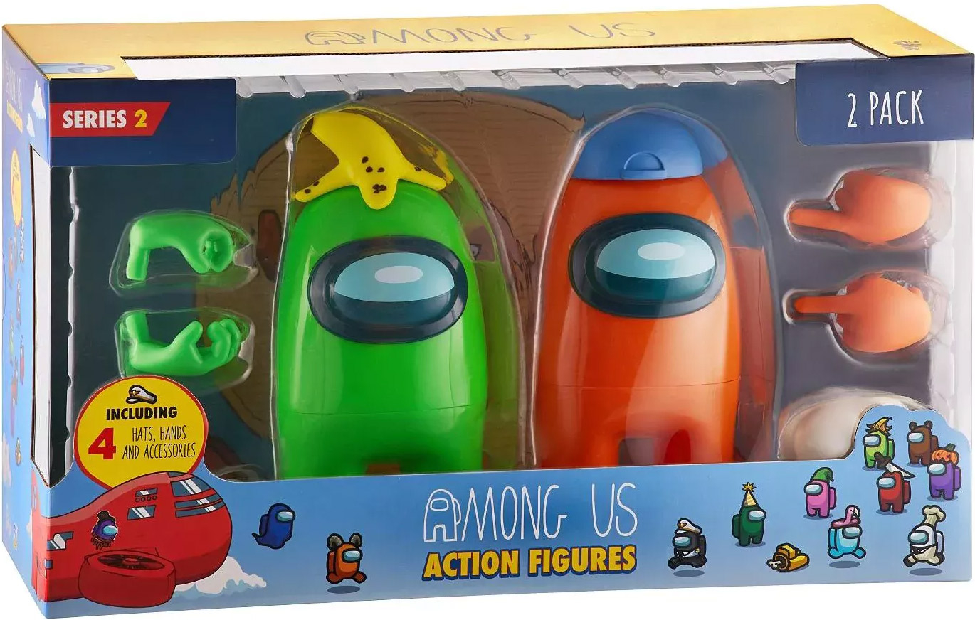 Among Us Action Figure Series 2 Grön & Orange Crewmate 17cm 2-Pack ...