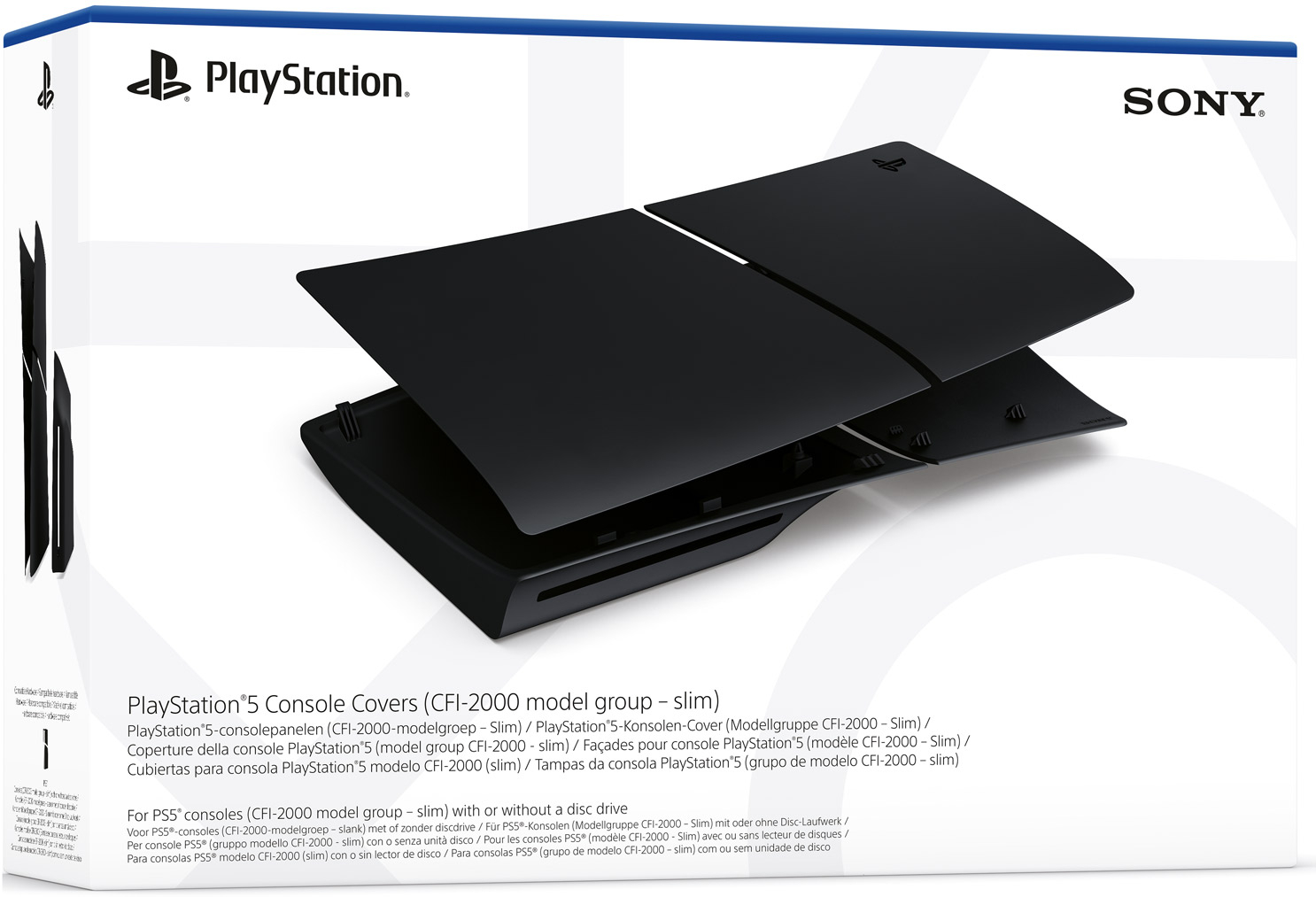 Sony PlayStation 5 Console Covers (model group slim) Midnight Black ...