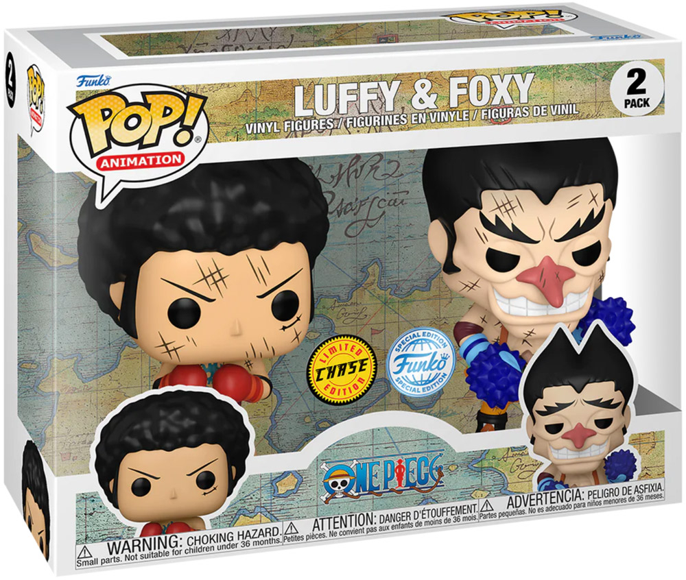 Pop! One Piece Luffy & Foxy (Battle Damaged) 2 Pack Vinyl Figure ...